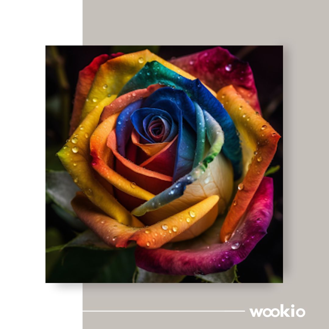 Rainbow Rose – Cushion - The Art Cafe